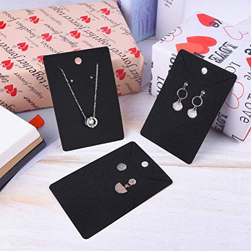 MIAHART 150 Set Earring Display Card with 150 Pcs Self-Seal Bags, Earring Holder Card for Selling DIY Ear Studs, Earrings and Jewelry Display (Black)