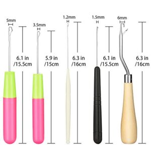 13 Pieces Dreadlocks Tool Set Includes 5 Pieces Latch Hook Crochet Needles, 3 Pieces Dreadlocks Crochet Hook and 5 Pieces Locking Hair Extensions Tool for Locs, Sisterlocks, Easyloc Hair