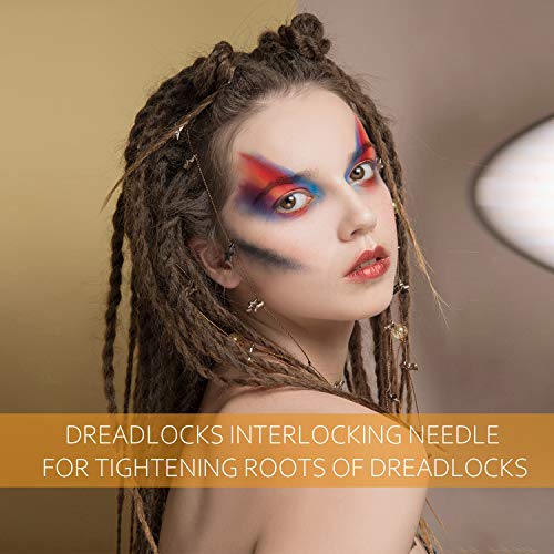 13 Pieces Dreadlocks Tool Set Includes 5 Pieces Latch Hook Crochet Needles, 3 Pieces Dreadlocks Crochet Hook and 5 Pieces Locking Hair Extensions Tool for Locs, Sisterlocks, Easyloc Hair