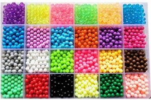 vytung water fuse beads kit-3600 beads 24 colors(6 glow in dark) mega bead refill beads for kids beginners activity pack(3600 beads refill pack))