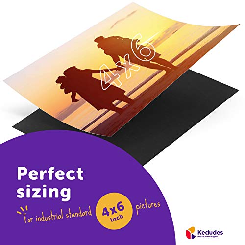 kedudes Flexible Adhesive Magnetic Sheets Paper 4x6 Inch - Peel and Stick, Works Great for Pictures, Cuts to Any Size, Pack of 12 Black