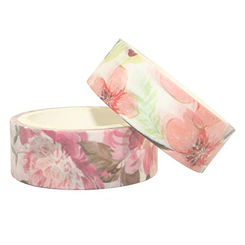 YUBBAEX 10 Rolls Spring Flowers Washi Tape Set Masking Decorative Tapes (Warm Tone)