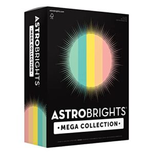 astrobrights mega collection, colored cardstock, punchy pastel 5-color assortment, 320 sheets, 65 lb./176 gsm, 8.5″ x 11″ – more sheets! (91780)