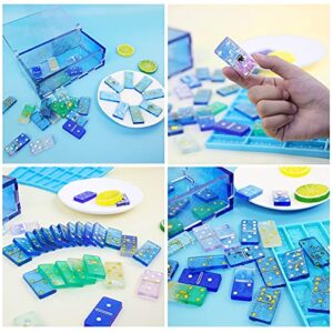 Vakoo Domino Molds for Resin Casting, Resin Domino Mold Set, Domino Mold and Domino Box Mold for DIY Personalized Dominoes, Dominoes Game Silicone Molds Set