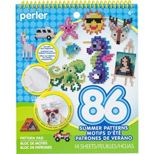 perler instruction pad for fuse beads, 86 patterns, summertime fun piece