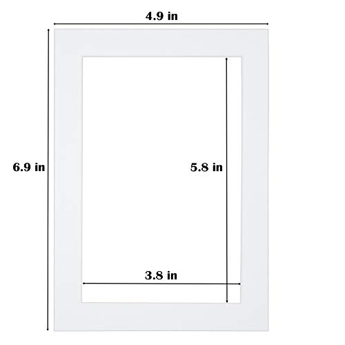 Egofine 5x7 White Picture Mats Pack of 14, Frame Mattes for 4x6 Pictures, Acid Free, 1.2mm Thickness, with Core Bevel Cut