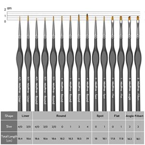 Nicpro 15 Pack Miniature Painting Set, Fine Detail Paint Brushes for Models, Acrylic Watercolor Oil, Ceramic, Shoe, Citadel, Art Figure Paint by Number - Thin Artist Kit Nylon Holder