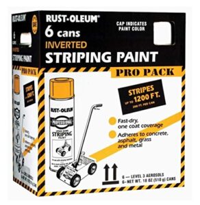 rust-oleum p2593849 professional striping spray paint contractor pack, 18 oz, white, 6 pack