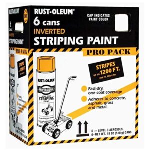 Rust-Oleum P2593849 Professional Striping Spray Paint Contractor Pack, 18 oz, White, 6 Pack