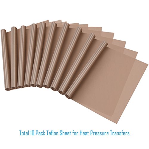 Selizo 10 Pack PTFE Teflon Sheet for Heat Press 16" x 24" Non Stick Heat Resistant Craft Mat