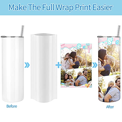 D·S 8 Pack Sublimation Tumblers 20 oz Skinny Stainless Steel Insulated Straight Sublimation Tumbler Blank with Straw, Lid, Brush and Shrink Wrap