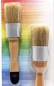 Chalk Furniture Paint Brushes for Furniture Painting, Milk Paint, Wax, Stencil Brushes, Home Furniture Paint - 2 Piece Round Chalked Paint Brushes Set