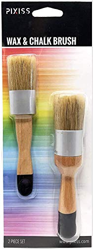 Chalk Furniture Paint Brushes for Furniture Painting, Milk Paint, Wax, Stencil Brushes, Home Furniture Paint - 2 Piece Round Chalked Paint Brushes Set