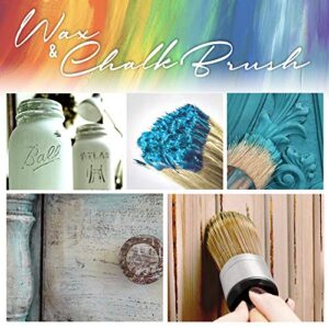 Chalk Furniture Paint Brushes for Furniture Painting, Milk Paint, Wax, Stencil Brushes, Home Furniture Paint - 2 Piece Round Chalked Paint Brushes Set