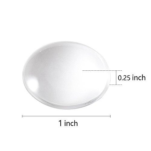 HAUTOCO 60 Pieces Glass Dome Cabochons Clear Round Cabochons Tiles, Non-calibrated Round 1 inch/25mm for Cameo Pendants Photo Jewelry Necklaces