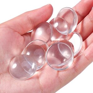 HAUTOCO 60 Pieces Glass Dome Cabochons Clear Round Cabochons Tiles, Non-calibrated Round 1 inch/25mm for Cameo Pendants Photo Jewelry Necklaces