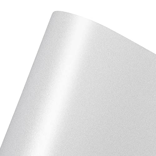 96 Sheets Pearl White Shimmer Cardstock, Metallic Paper for Scrapbook & Crafts, 8.5 x 11 in