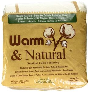 warm company warm company warm & natural cotton batting queen size 90″x108″ 2341