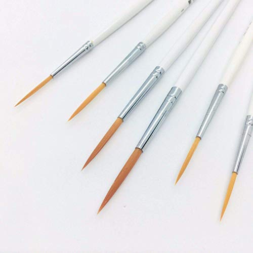 XDT#830 Rigger Artist Paint Brush 6 Piece Set Extra Long Fine Point Liner Tip #000#00#0#1#2#3, Scale Models Nail Acrylic Oil Watercolor