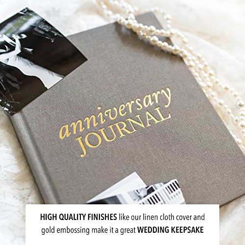 Anniversary Journal by Duncan & Stone - Taupe | Wedding Journal Book For Couples | Marriage Scrapbook Gift | Memory Gifts for Couples | Keepsake for Anniversaries