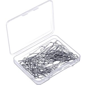 200 pieces high temperature nichrome wire jump rings, 21 gauge with a plastic storage box, u hanger hooks for hobbyists diy pendant, ceramic ornaments, fusing in glass