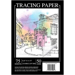 sodaxx a4 artists tracing paper – 75 sheets translucent vellum paper for art and crafts pencil, marker and ink – trace images, sketching, preliminary drawing 32lb/ 50gsm