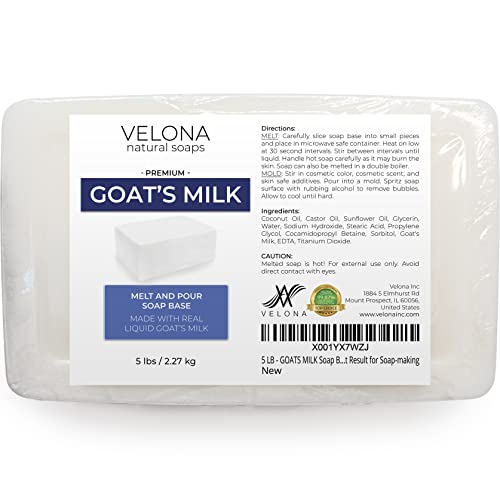 velona 10 LB - GOATS MILK Soap Base SLS/SLES free | Melt and Pour | Natural Bars For The Best Result for Soap-making