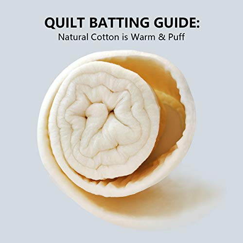 PLANTIONAL Natural Cotton Batting for Quilts: 59-Inch x 79-Inch Light Weight Purely Natural All Season Quilt Batting for Quilts, Craft and Wearable Arts