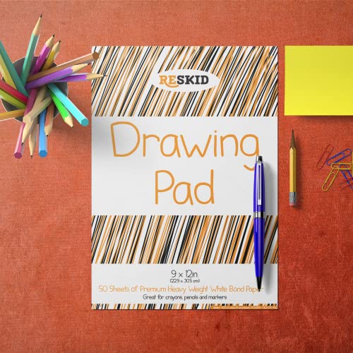 Reskid Kids Drawing Pads - 3 Pack of 9x12 Inch with 50 Sheets Each - Removable Pages for Easy Display and Preservation, Perfect for Young Artists