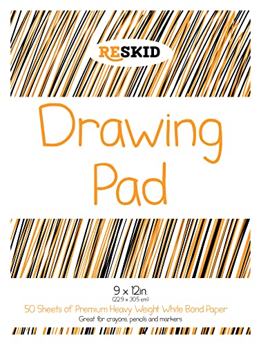 Reskid Kids Drawing Pads - 3 Pack of 9x12 Inch with 50 Sheets Each - Removable Pages for Easy Display and Preservation, Perfect for Young Artists