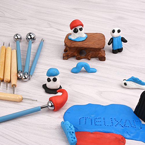 Meuxan 10 Piece Dotting Tools Ball Styluses for Rock Painting, Pottery Clay Modeling Embossing Art