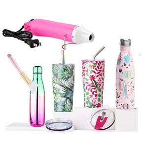 Heat Gun for Crafts, Mini Heat Gun for Epoxy Resin, 300W Portable DIY Acrylic Resin Craft, Dryer Crafts Heat Tool for Cup Turner, Shrink Wrapping, Crafts Embossing, Resin Bubble Remover (Pink)