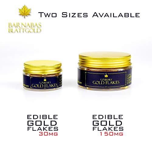 Edible Genuine Gold Leaf Flakes - by Barnabas Blattgold - 30mg Jar