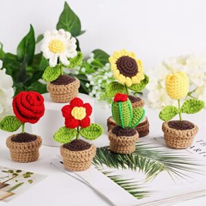 PP OPOUNT Beginner Crochet Kit - 6 PCS Potted Plants, Complete Crochet Kit for Beginners, Starter Pack for Adults and Kids with Step-by-Step Instructions and Video Tutorials