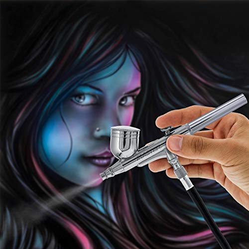 Master Airbrush Model G22 Multi-Purpose Dual-Action Gravity Feed Airbrush Set with a 0.3mm Tip and 1/3 oz. Fluid Cup - User Friendly, Versatile Kit - Spray Auto Graphics, Art, Crafts, Tattoos, Cake