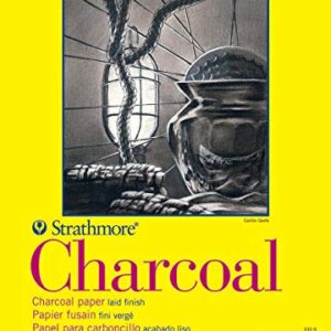 Strathmore 300 Series Charcoal Paper Pad, Top Wire Bound, 9x12 inches, 32 Sheets (64lb/95g) - Artist Paper for Adults and Students - Charcoal and Pastel