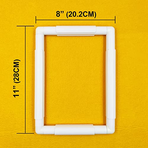 3 in 1 17''x17'',17"x11",11"x8" Universal Clip Frame Set, Square Rectangle Plastic Clip Frame for Embroidery, Quilting, Cross-Stitch, Punch Needle, Silk-Painting-Hand U Journey