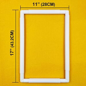 3 in 1 17''x17'',17"x11",11"x8" Universal Clip Frame Set, Square Rectangle Plastic Clip Frame for Embroidery, Quilting, Cross-Stitch, Punch Needle, Silk-Painting-Hand U Journey