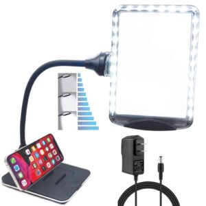 magnipros 3x magnifying glass with light and stand, flexible gooseneck magnifying desk lamp w/usb fast charge & tablet stands for reading fine print, painting, sewing, crafts & close work