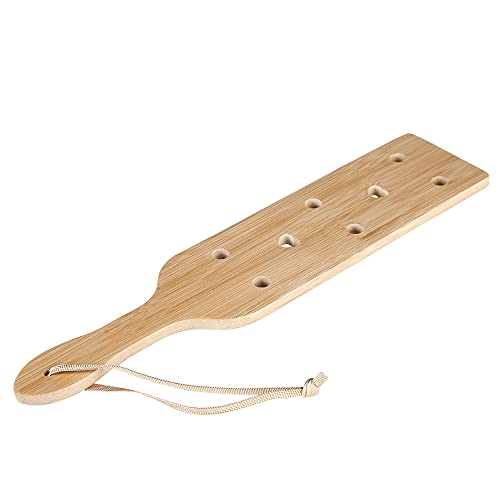 Bamboo Wood Paddle Lightweight Wooden Paddle with Airflow Holes, 13.3 Inch