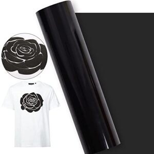 kingsow puff htv vinyl rolls: 10″x4ft 3d puffy black colors foaming iron-on heat transfer vinyl single roll for t-shirts, heat press cutter machine, bags etc. diy crafts