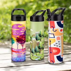 8 Pack 20oz Sublimation Tumbler Set Triple-Insulated Stainless Steel Sports Water Bottle with Straw Lid Blank Sublimation Cup with DIY Stickers, Shrink Wrap, Rubber Base, Heat Tape for Heat Transfer