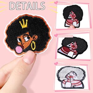 20 Pieces Black Girl Patches Iron on Patches for Clothing Afro Girl Embroidered Patches Sew On Patch Applique for Clothes Backpacks Jeans Jackets DIY Craft (Novelty Style)