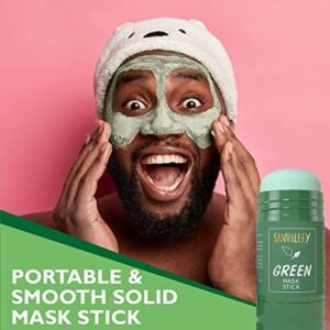 Green Tea Mask Stick, Blackhead Remover with Green Tea Extract, Deep Pore Cleansing, Acne Oil Control, Green Tea Purifying and Detoxifying Skin for Men and Women…