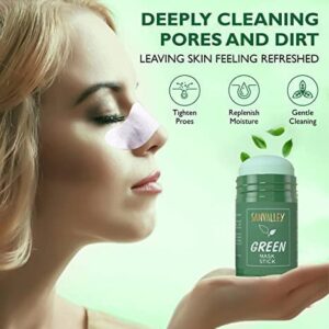 Green Tea Mask Stick, Blackhead Remover with Green Tea Extract, Deep Pore Cleansing, Acne Oil Control, Green Tea Purifying and Detoxifying Skin for Men and Women…