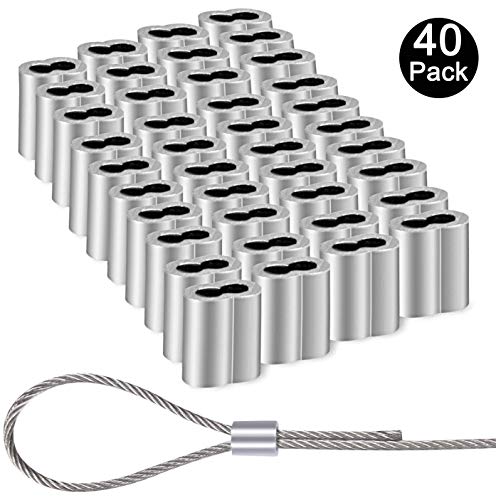 Vinyl Coated Picture Hanging Wire 1.5mm Up to 150lbs,100 Feet(30.5M) Stainless Steel Picture Wire Spool with 40Pcs Aluminum Crimping Sleeves,Heavy Wire for Hanging Picture Frame,Artwork,String Light