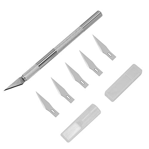 Color You Professional Stainless Steel Precision Knife Hobby Knife Razor Tool with 5 Spare Blades for Phone PC Tablet Drone Repair DIY Art Work Cutting Caving Knife Sculpture, etc.