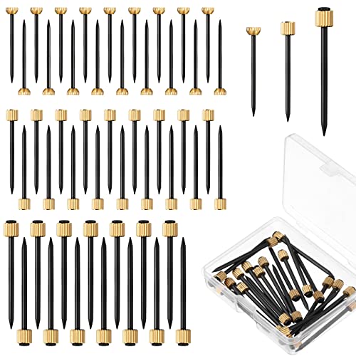 Hotop Picture Hanging Nails Picture Frame Nails Black Steel Nails and Brass Head Picture Frame Hangers Nails Hardware, 5-30 lbs (75 Pieces,Small, Medium, Large)