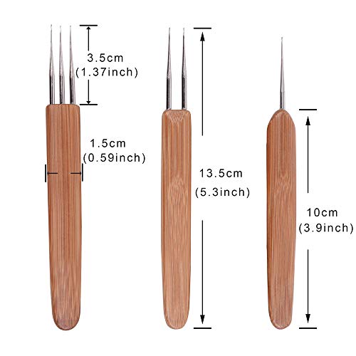 3pcs/Set Dreadlock Crochet Hook for Hair Dreadlock Needle Tool for Braid Craft Dread Locks Crochet Needles 0.75mm (1 Hook 2 Hooks 3 Hooks)