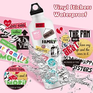 30 Sheet Family Friend Theme Scrapbooking Sticker Decals 500 Pieces Waterproof Vinyl Happy Family Friend Memories Sticker Decor for Family Album Scrapbooking Embellishment Art Project (Family Theme)